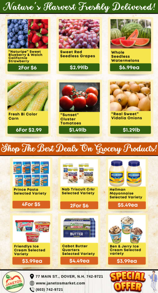 Weekly Menu – Janetos Superette | Seacoast area’s oldest family-owned ...